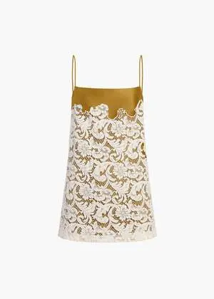 Khaite Neema Lace Panel Top