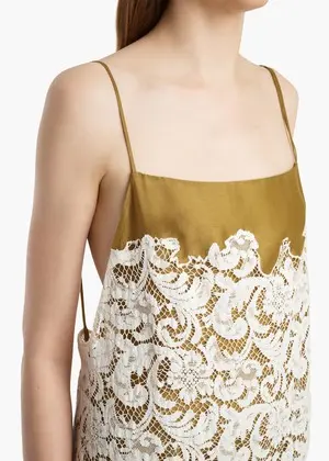 Khaite Neema Lace Panel Top