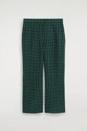 Cos Geometric-print Cropped Flared Trousers