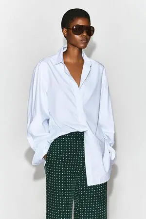 Cos Geometric-print Cropped Flared Trousers