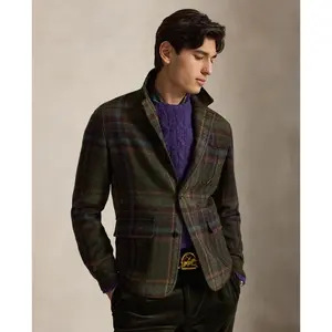 Ralph Lauren Tailored Fit Plaid Tweed Sport Coat