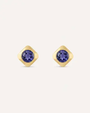 SOPHIE BLAKE Deco Studs Earrings With Lolite - Gold