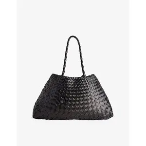 Dragon Diffusion Santa Croce Leather Top-handle Basket Bag Black