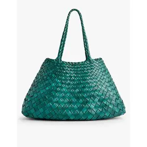 Dragon Diffusion Santa Croce Leather Top-handle Basket Bag Forest Green