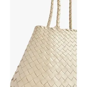Dragon Diffusion Santa Croce Leather Top-handle Basket Bag - Pearl