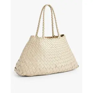 Dragon Diffusion Santa Croce Leather Top-handle Basket Bag - Pearl