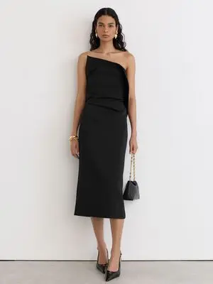 REISS Dasha Strapless Midi Dress