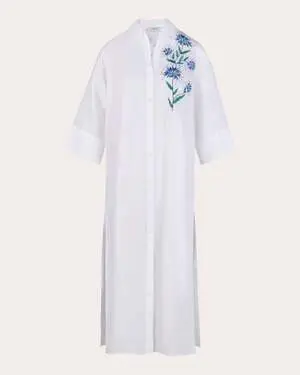 KARMA ON THE ROCKS Mio Higa Embroidered Linen Shirt Dress - Multicolor