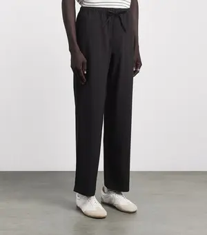 FRAME Wool-blend Pleated Trousers - Brown