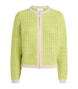 BARRIE Cashmere-wool Zip-up Cardigan - Green