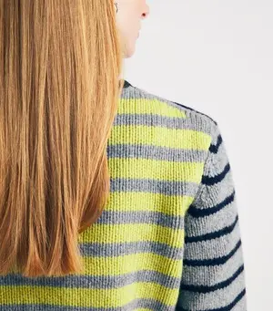 BARRIE Wool-cashmere Stripe Cardigan