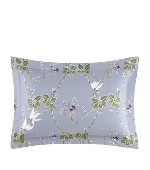YVES DELORME Organic Cotton Rameau Oxford Pillowcase - Blue