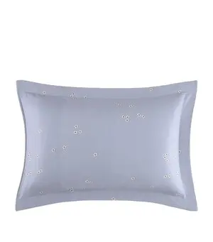 YVES DELORME Organic Cotton Rameau Oxford Pillowcase - Blue