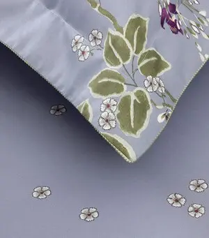 YVES DELORME Organic Cotton Rameau Oxford Pillowcase - Blue