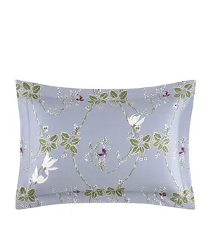 YVES DELORME Organic Cotton Rameau King Oxford Pillowcase - Blue