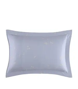 YVES DELORME Organic Cotton Rameau King Oxford Pillowcase - Blue