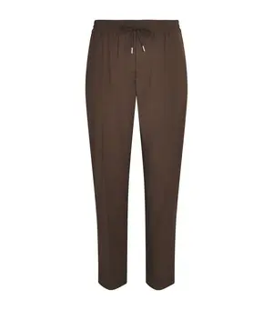 Sandro Wool-blend Drawstring Trousers - Brown