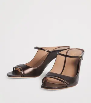 MALONE SOULIERS Metallic Leather Rania Heeled Mules 70