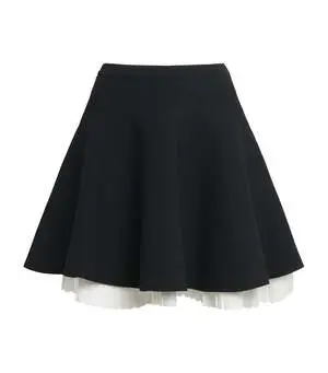 Sandro Two-tone Pleated Mini Skirt