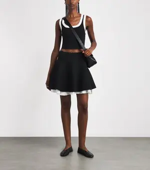 Sandro Two-tone Pleated Mini Skirt