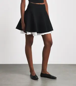 Sandro Two-tone Pleated Mini Skirt