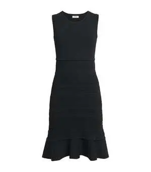 Sandro Knitted Pointelle Mini Dress - Black