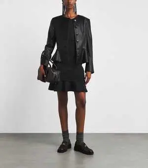 Sandro Knitted Pointelle Mini Dress