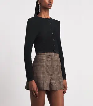 Sandro Pointelle-knit Cropped Cardigan
