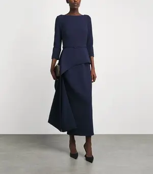 Safiyaa Ruffle Peplum Midi Dress
