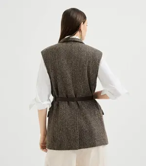 Brunello Cucinelli Wool-blend Sleeveless Blazer