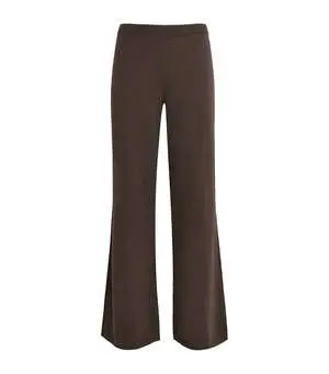 Eterne Cashmere-cotton Wide-leg Sweatpants - Brown