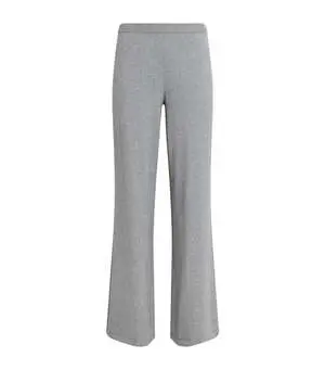 Eterne Cashmere-cotton Wide-leg Sweatpants - Grey