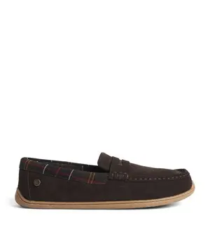 Barbour Suede Albert Slippers - Brown