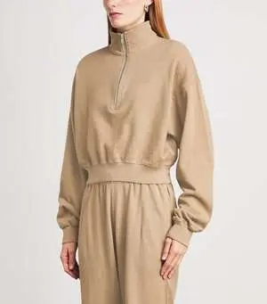 Eterne Cropped Half-zip Sweatshirt