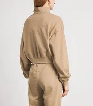 Eterne Cropped Half-zip Sweatshirt