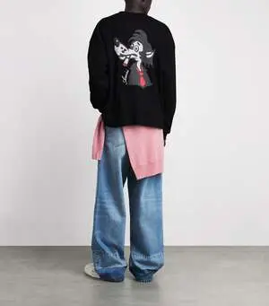 Amiri Cotton Waffle Smoking Wolf Long-sleeve T-shirt