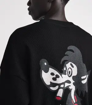 Amiri Cotton Waffle Smoking Wolf Long-sleeve T-shirt