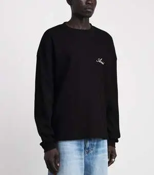 Amiri Cotton Waffle Smoking Wolf Long-sleeve T-shirt