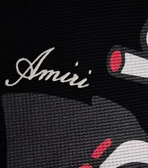Amiri Cotton Waffle Smoking Wolf Long-sleeve T-shirt