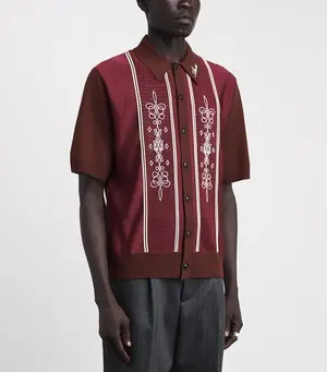 Amiri Wool-blend Panelled Knit Shirt