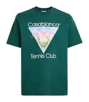 Casablanca Organic Cotton Tennis Club Icon T-shirt - Green