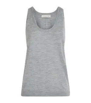 Johnstons Of Elgin Superfine Merino Wool Greer Tank Top - Grey