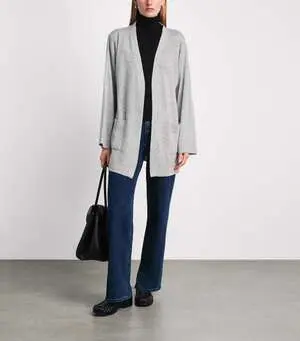 Johnstons Of Elgin Cashmere Long Cardigan - Grey