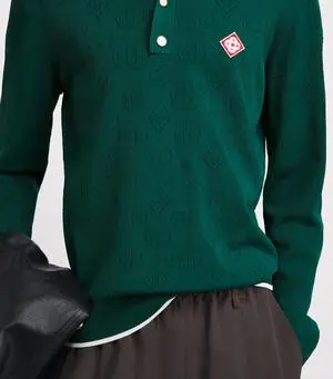 Casablanca Pointelle-knit Polo Shirt