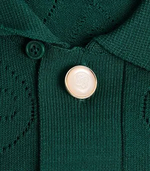 Casablanca Pointelle-knit Polo Shirt
