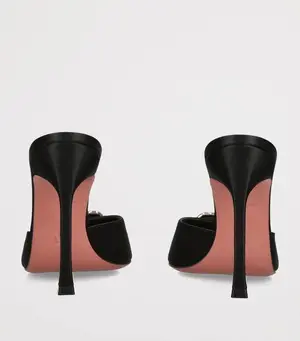 Amina Muaddi Satin Mini Camelia Heeled Mules 105