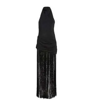 Cult Gaia Fringe-detail Noosha Maxi Dress - Black