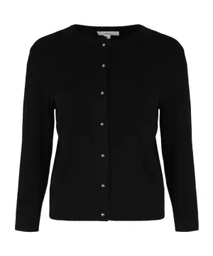 Vince Metal Button Cardigan Knitwear - Black