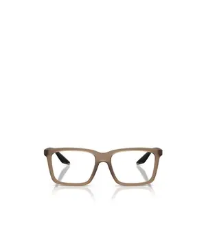 Prada Linea Rossa Rectangular Frame Glasses - Brown