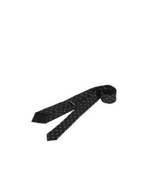 Emporio Armani Geometric Dot Jacquard Tie - Black